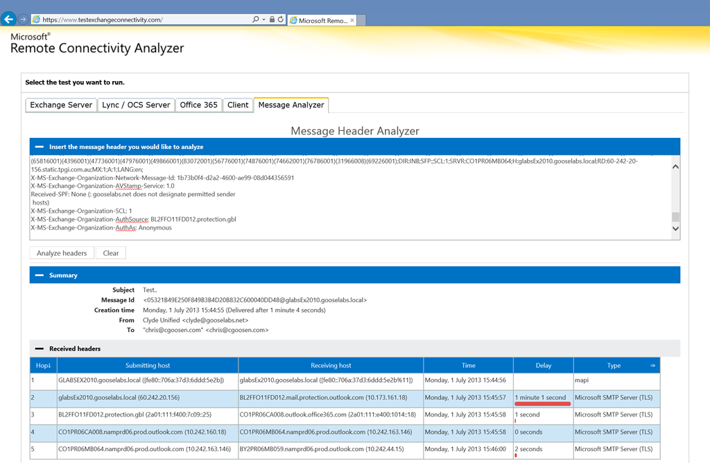 Remote Connectivity Analyzer–Message Analyzer | Chris's Blog — It's ... Remote Connectivity Analyzer–Message Analyzer | Chris's Blog — It's ...